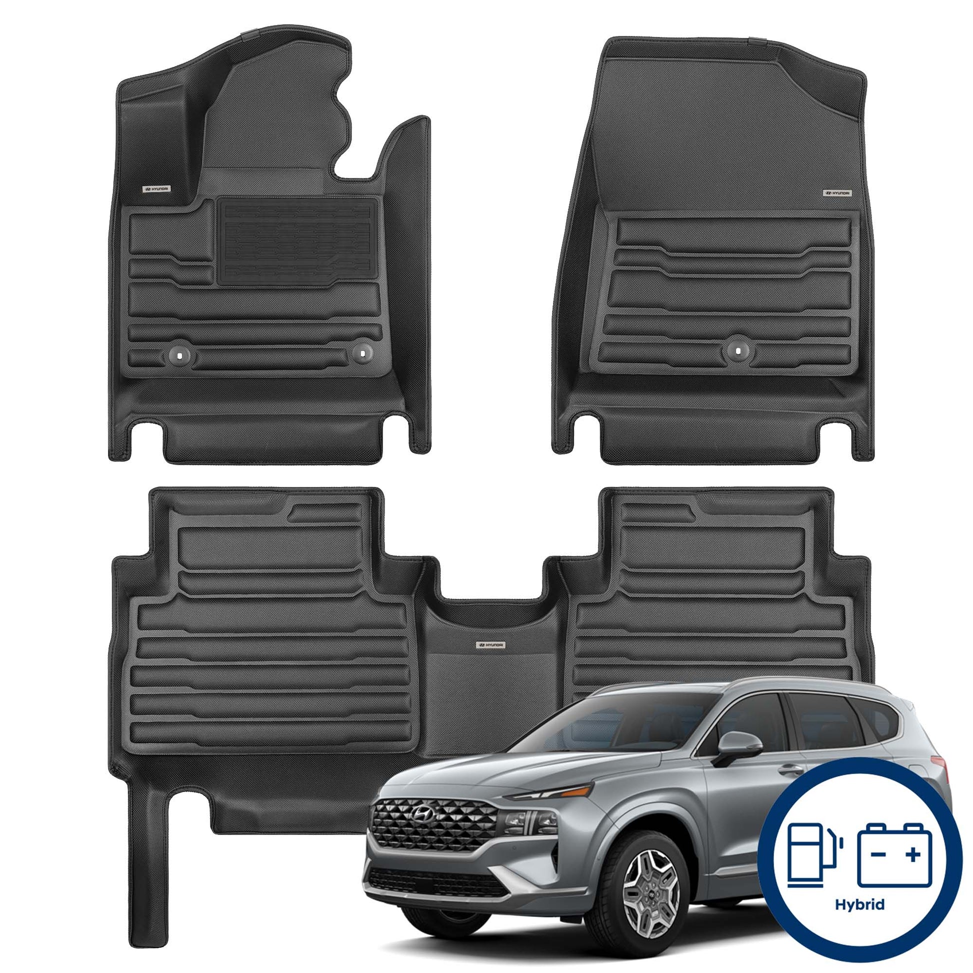 TuxMat 2021-2024 Santa Fe Hybrid TuxMat Premium Floor Liners TUX8623 ...